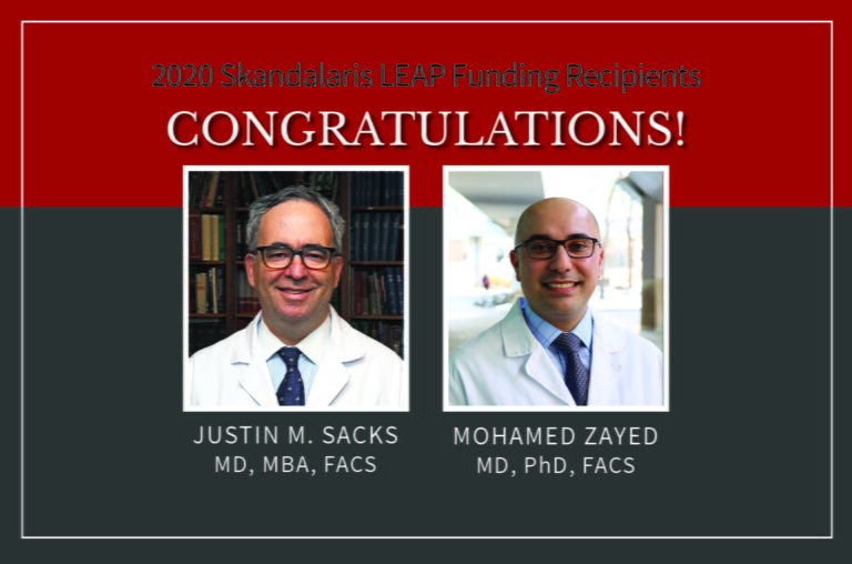 Justin Sacks, MD, MBA, and Mohamed Zayed, MD, PhD, Receive 2020 ...